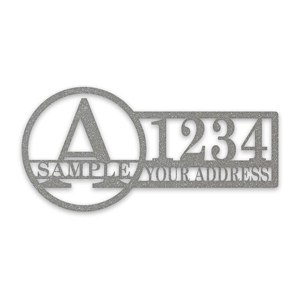 Bold Roman Split Letter Address Metal Sign - monogram metal shop
