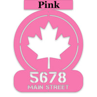 Circle Maple Leaf Address Personalized Metal Sign - monogram metal shop