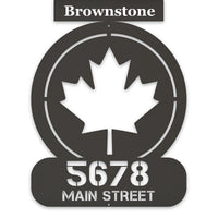 Circle Maple Leaf Address Personalized Metal Sign - monogram metal shop