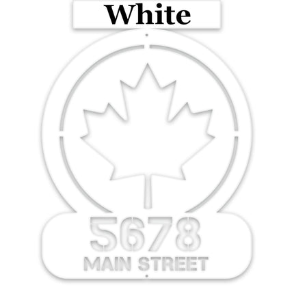 Circle Maple Leaf Address Personalized Metal Sign - monogram metal shop