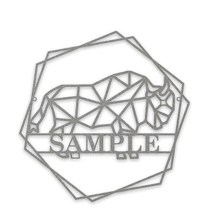 Personalized Geometrix Cat Metal Sign - monogram metal shop