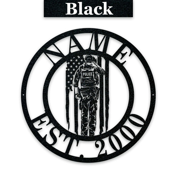 Police Circle Monogram - monogram metal shop