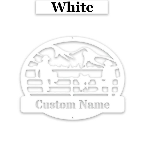 Ranch Hands on a Fence Metal SIgn - monogram metal shop