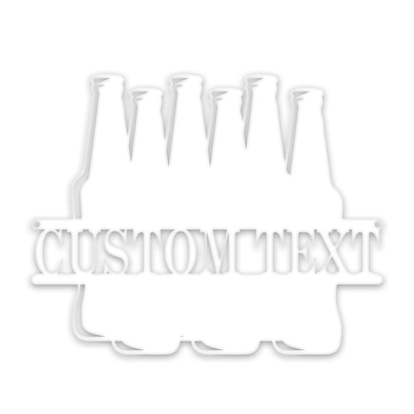 Split Beer Bottle Custom Metal Sign - monogram metal shop