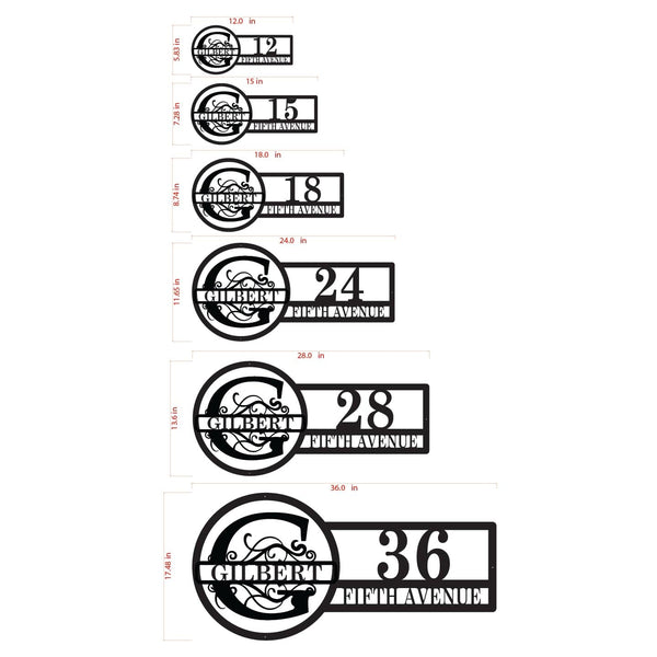 Split Letter Address Sign - monogram metal shop